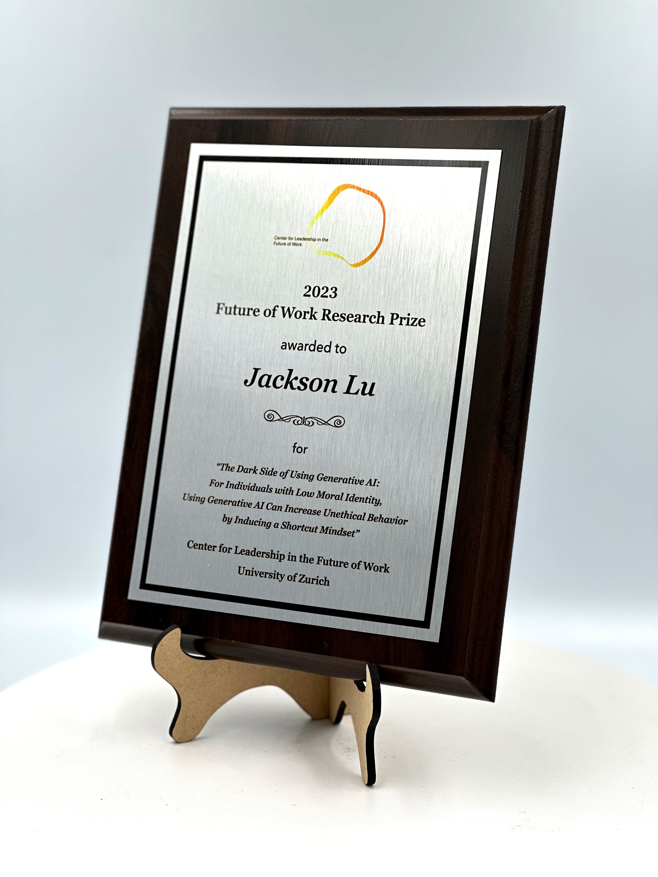 Personalized Full Color Photo Plaque Trophy Award - Walnut / Cherry ...