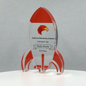 Rocket Trophy / Launch Award / Milestone Trophy / Tech Gift - Acrylic ...