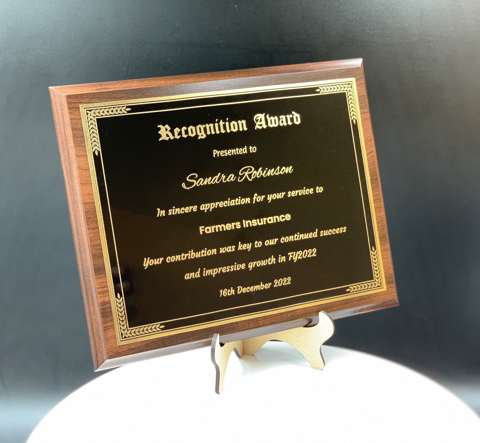 Personalized Engraved Trophy Plaque Award Walnut / Cherry Trophy Plaque ...