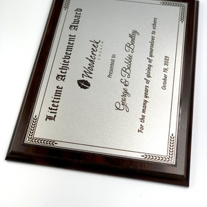 Personalized Full Color Plaque Trophy Award - Walnut / Cherry Plaque ...