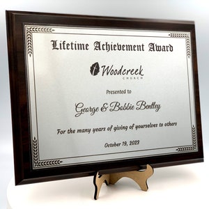 Personalized Full Color Plaque Trophy Award - Walnut / Cherry Plaque ...
