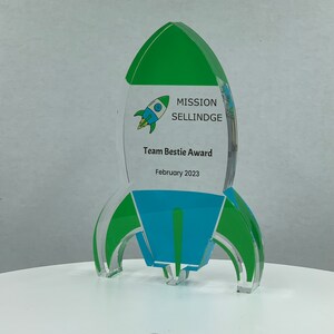Rocket Trophy / Launch Award / Milestone Trophy / Tech Gift - Acrylic ...