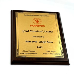 Personalized Full Color Plaque Trophy Award - Walnut / Cherry Plaque ...