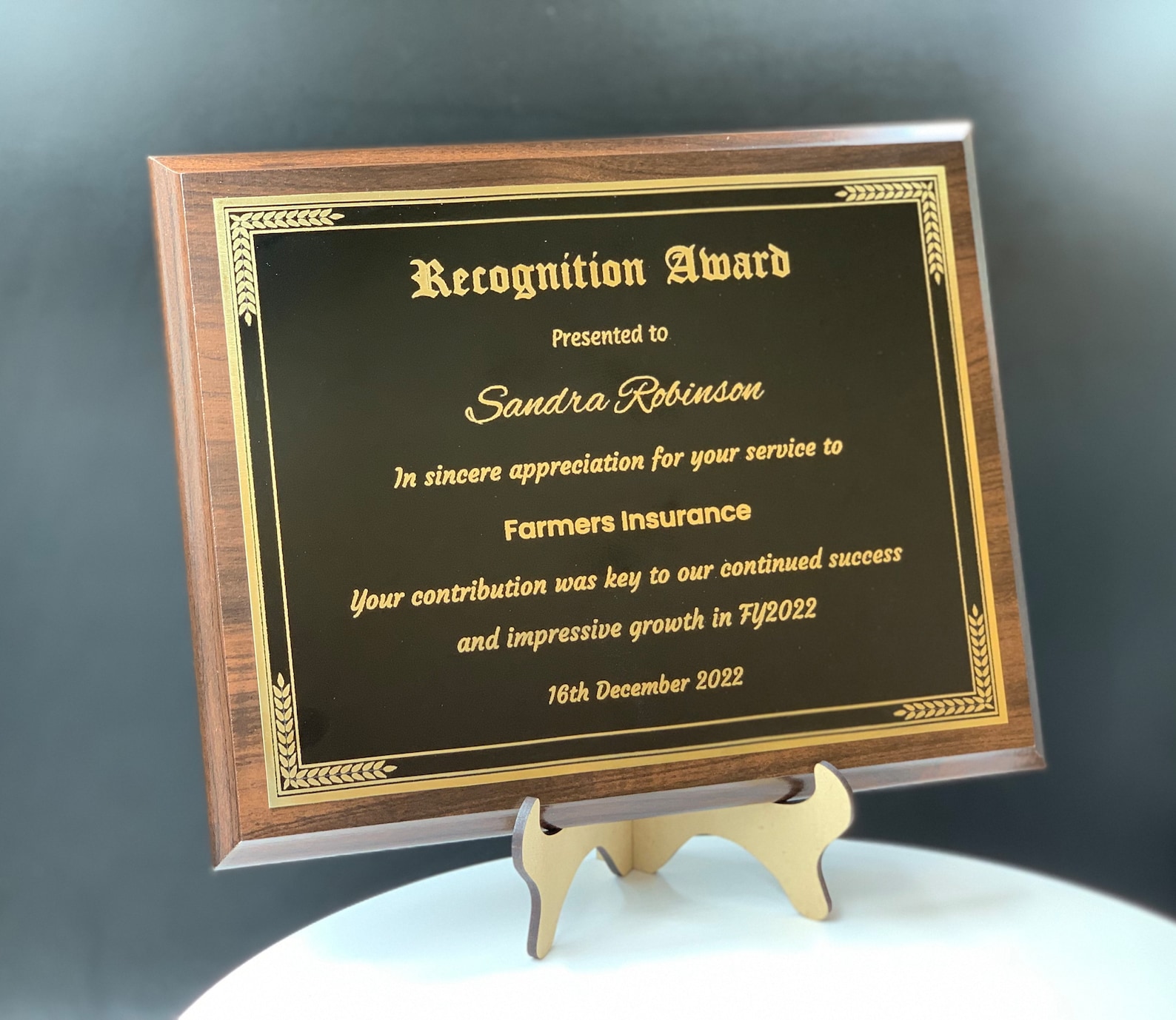 Personalized Engraved Trophy Plaque Award Walnut / Cherry Trophy Plaque ...
