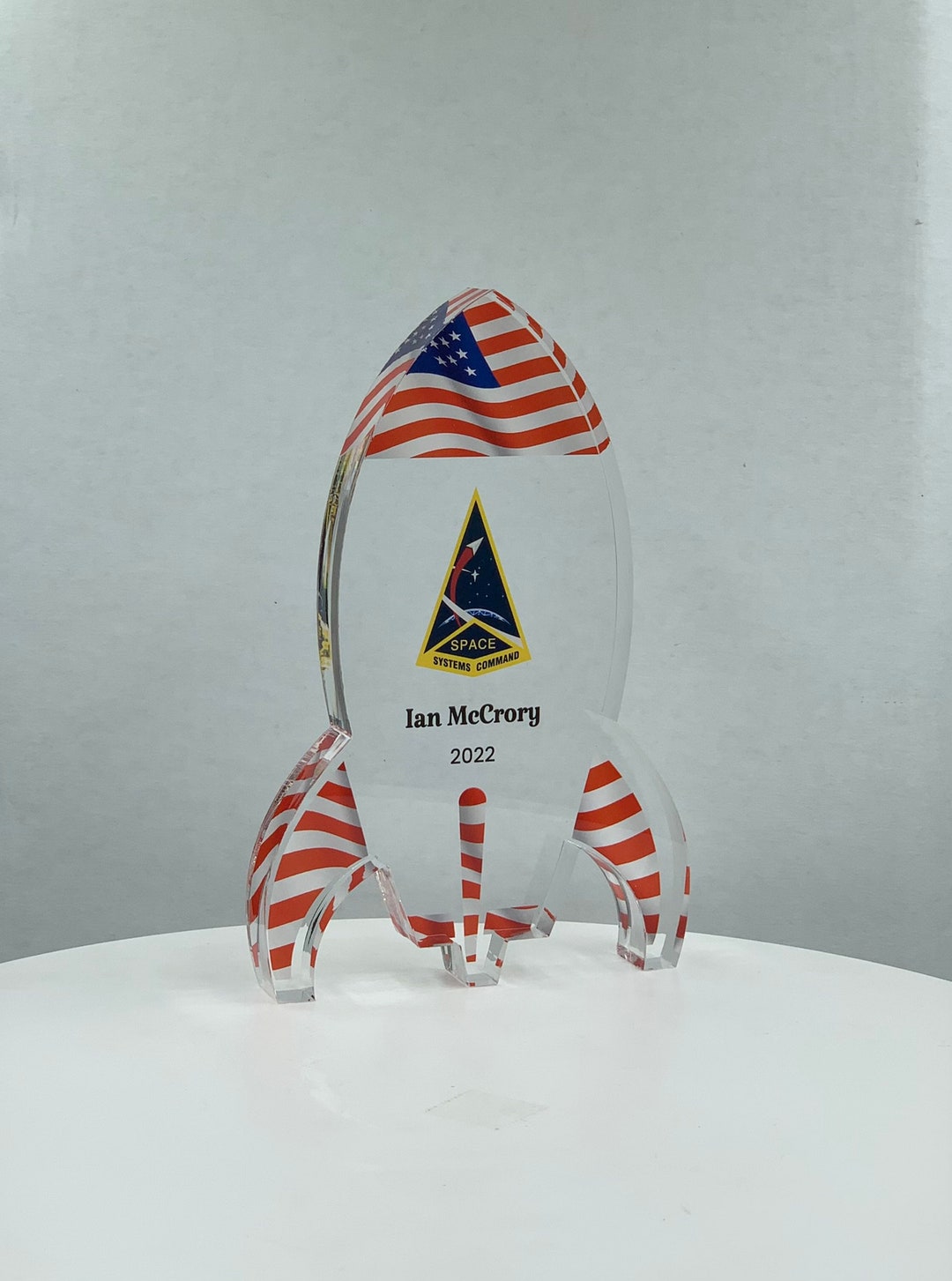 Rocket Trophy / USA Flag Themed Trophy / STEM Award / NASA Space Trophy ...