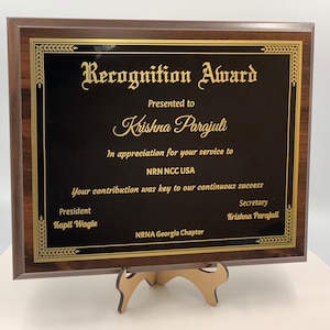 Personalized Engraved Trophy Plaque Award - Walnut / Cherry Trophy ...