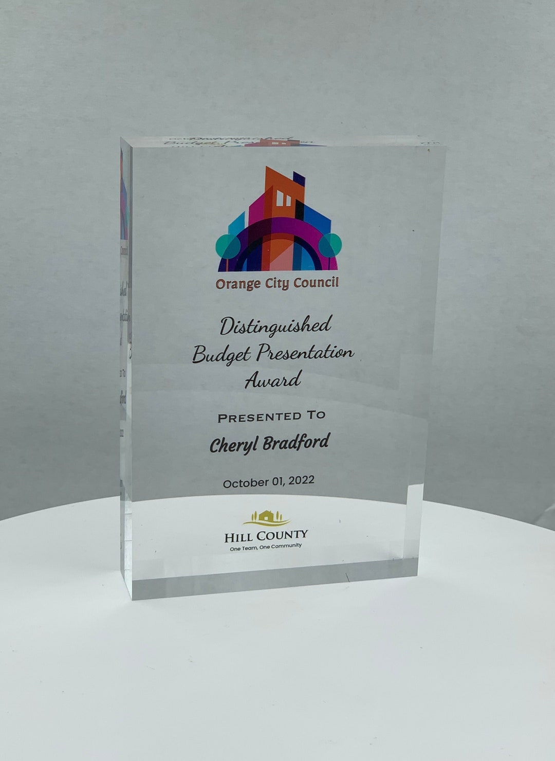 Acrylic Block Rectangle Trophy, Corporate Award, Employee Recognition ...
