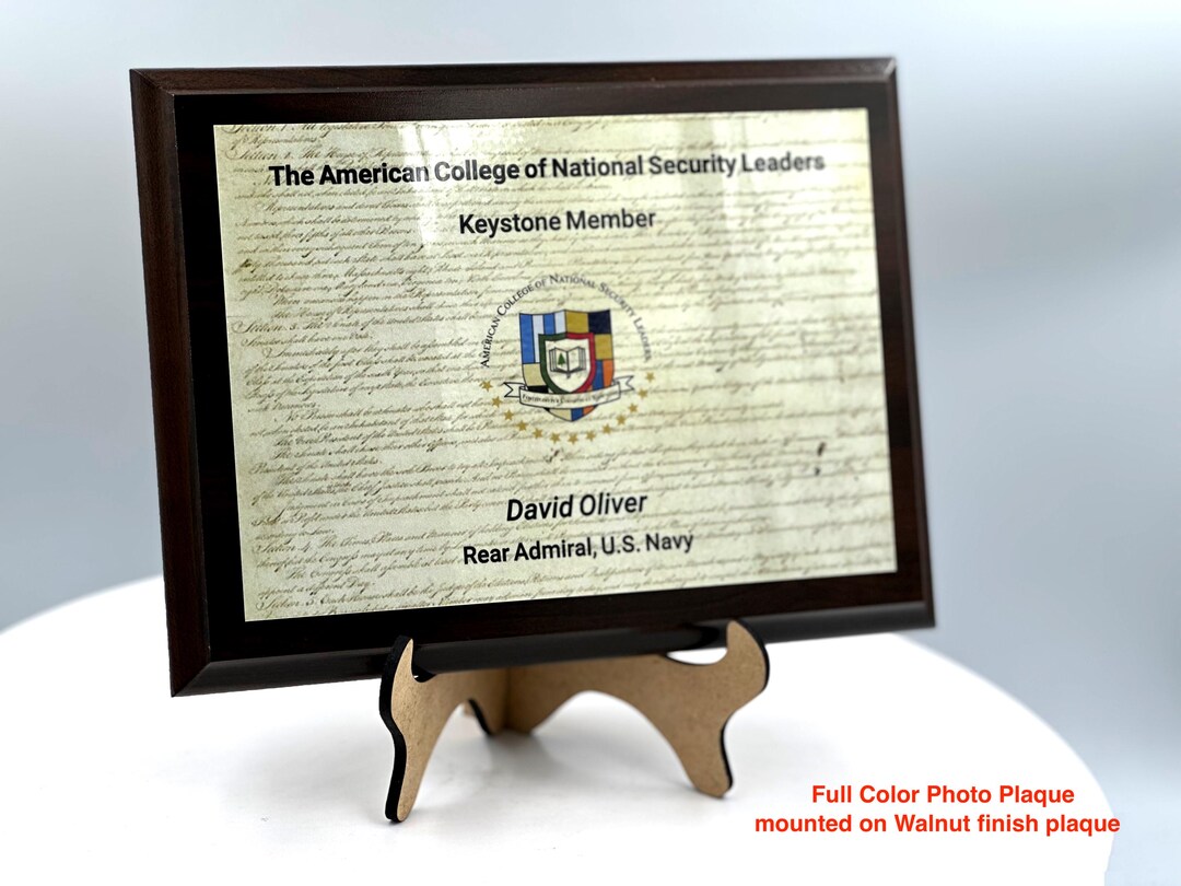 Personalized Full Color Plaque Trophy Award - Walnut / Cherry Plaque ...