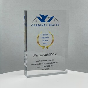 Acrylic Block Rectangle Trophy, Corporate Award, Employee Recognition ...