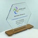 Hexagon Acrylic Trophy With Wood Base / Science Award / STEM Award ...