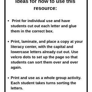 Capital/lowercase Letter Sort - Etsy