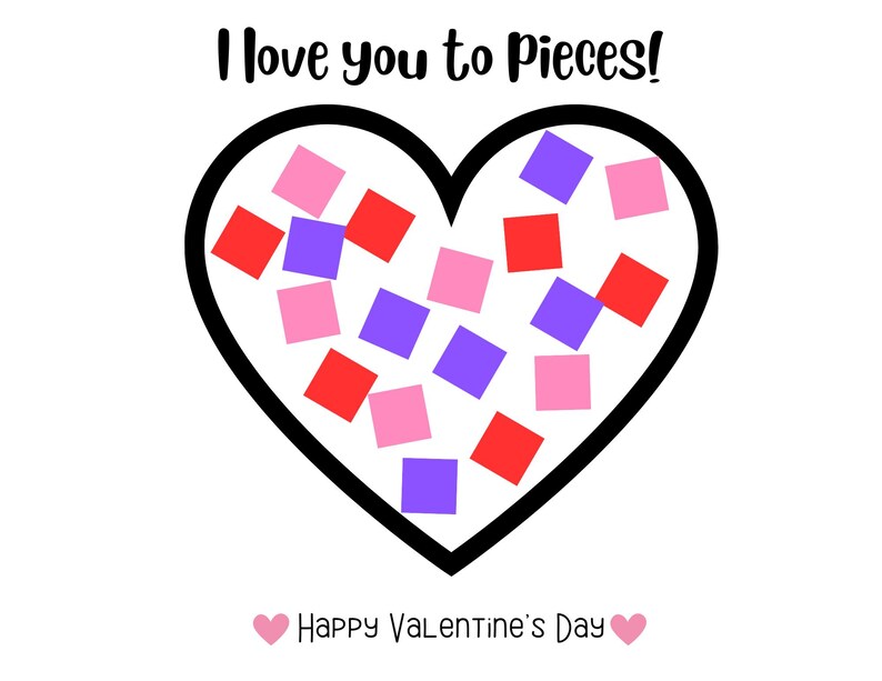 I Love You to Pieces Valentine's Day Craft - Etsy