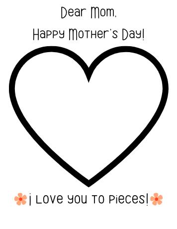 Mother's Day Craft and Keepsake - I Love You to Pieces - Etsy