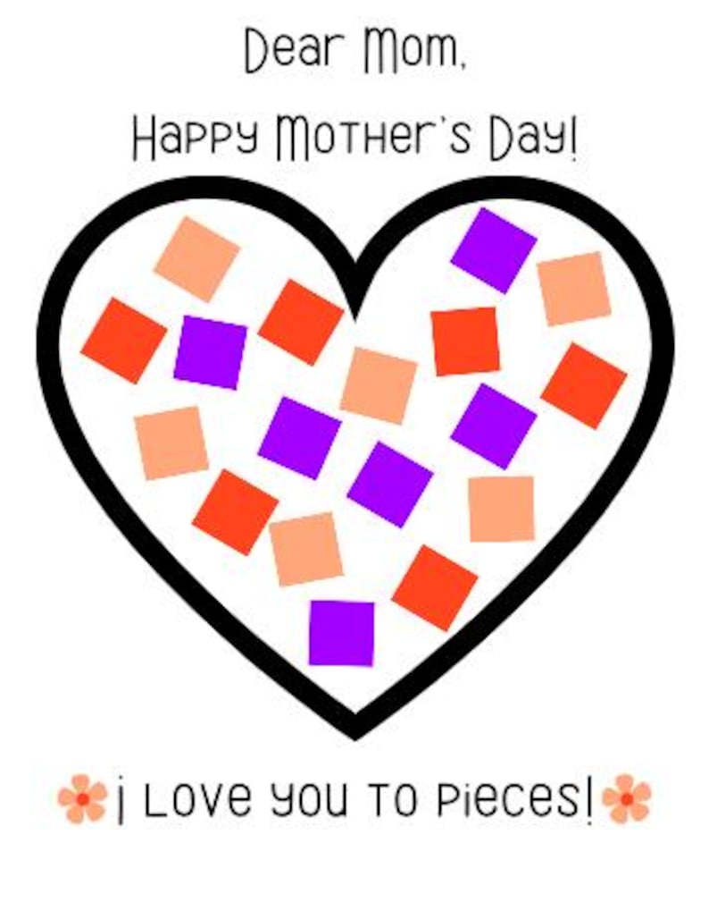 Mother's Day Craft and Keepsake - I Love You to Pieces - Etsy