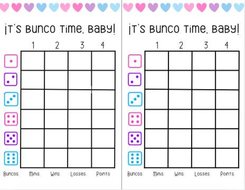 Editable Bunco Scoresheet and Table Labels - Etsy