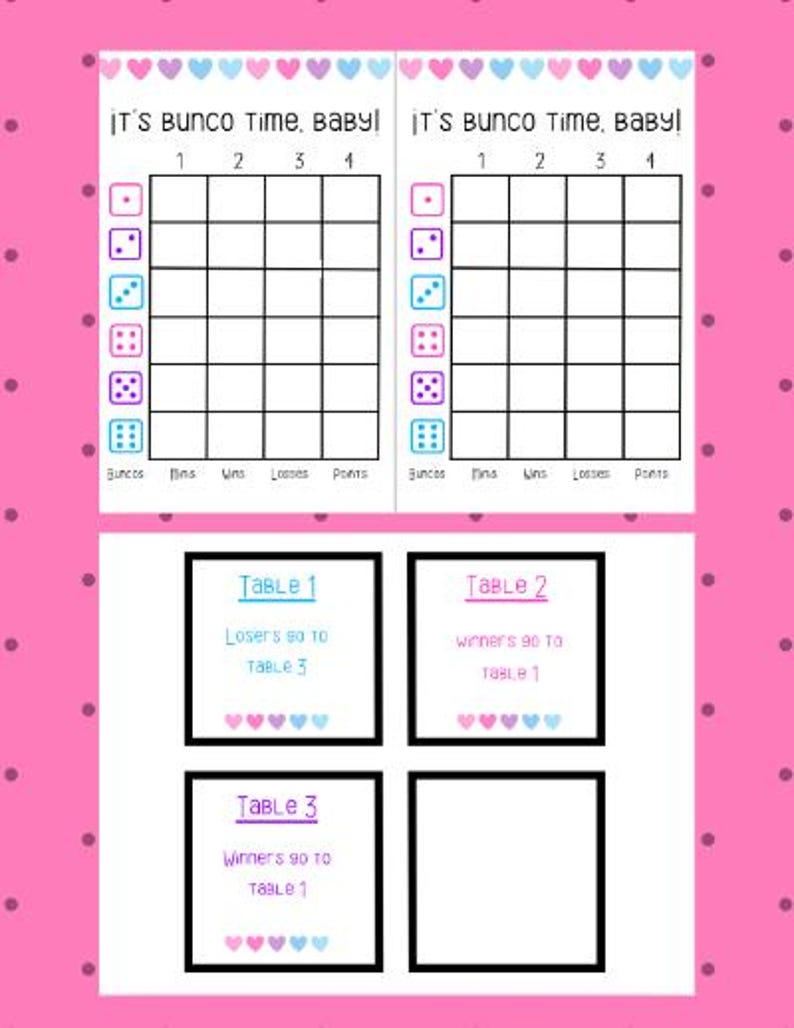 Editable Bunco Scoresheet and Table Labels - Etsy