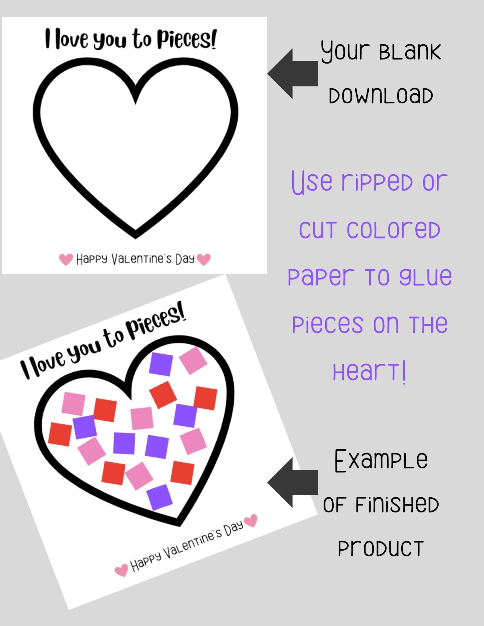 I Love You to Pieces Valentine's Day Craft - Etsy