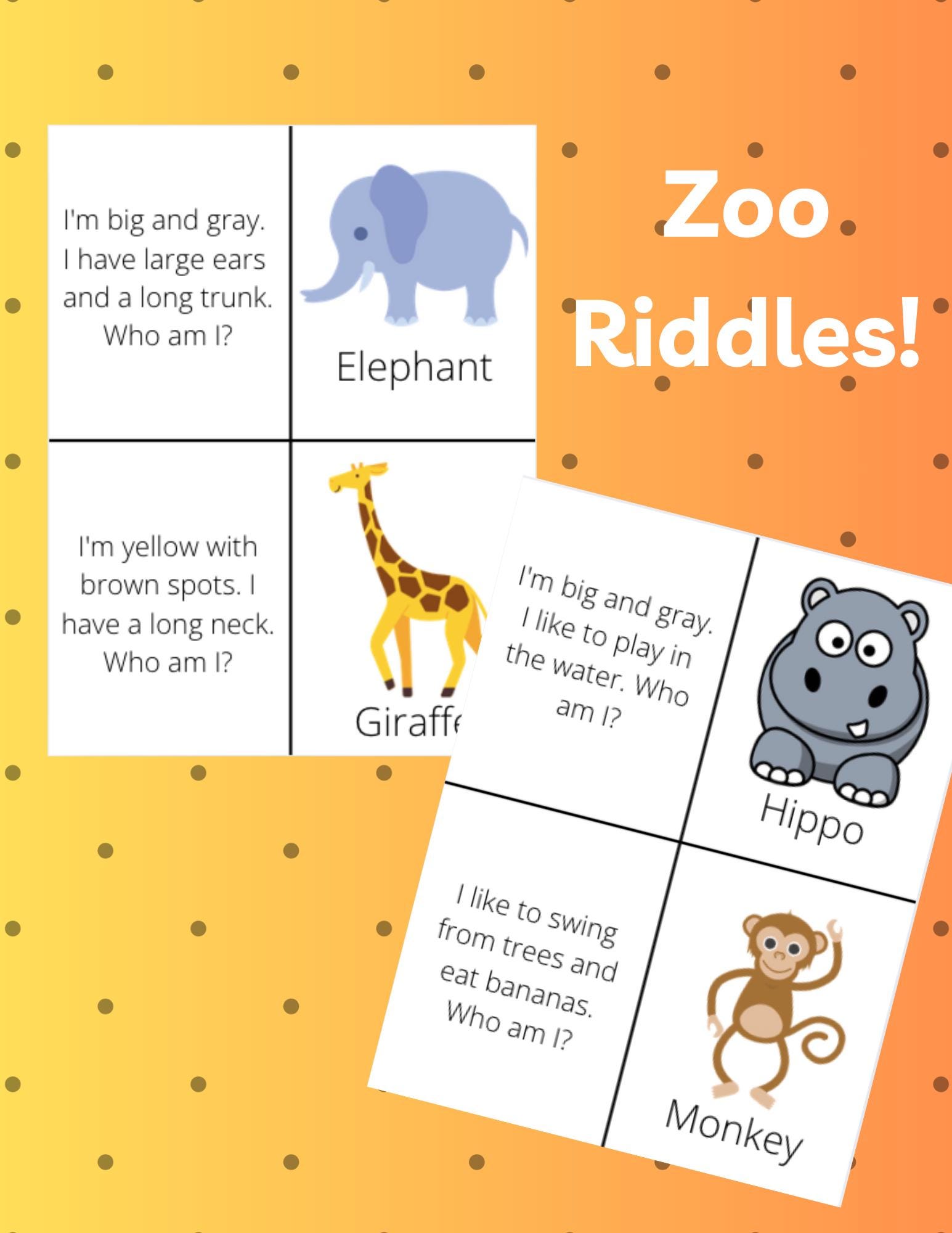 Zoo Riddles - Etsy