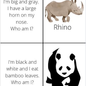 Zoo Riddles - Etsy