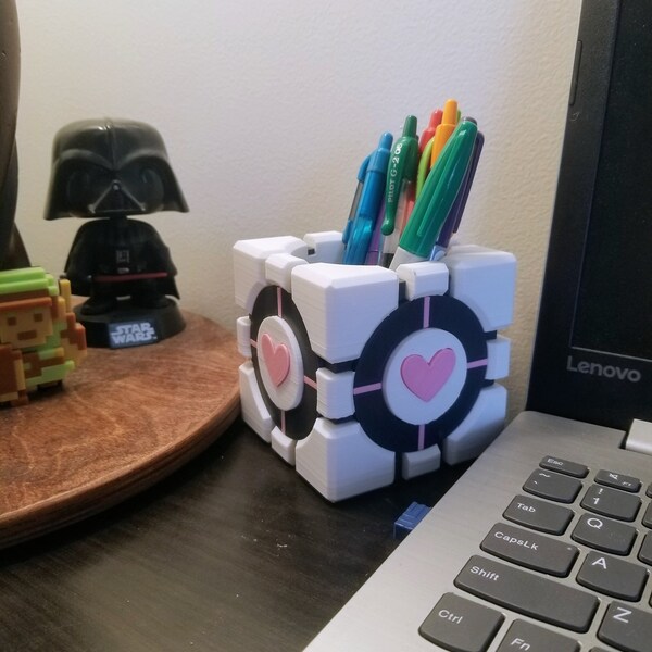 Companion Cube Pen Holder - Etsy