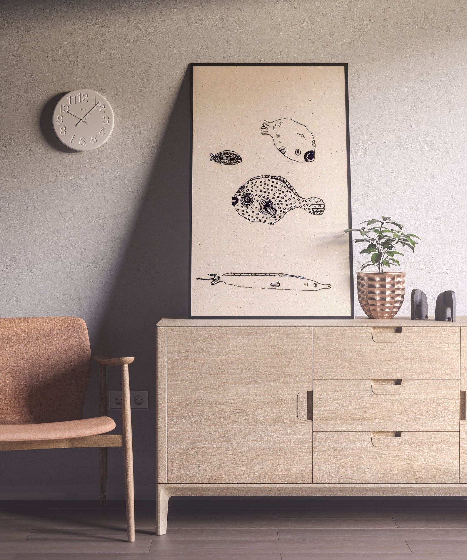 Vintage Fish Poster Fishes Wall Art Fish Poster Retro Fish Illustration ...