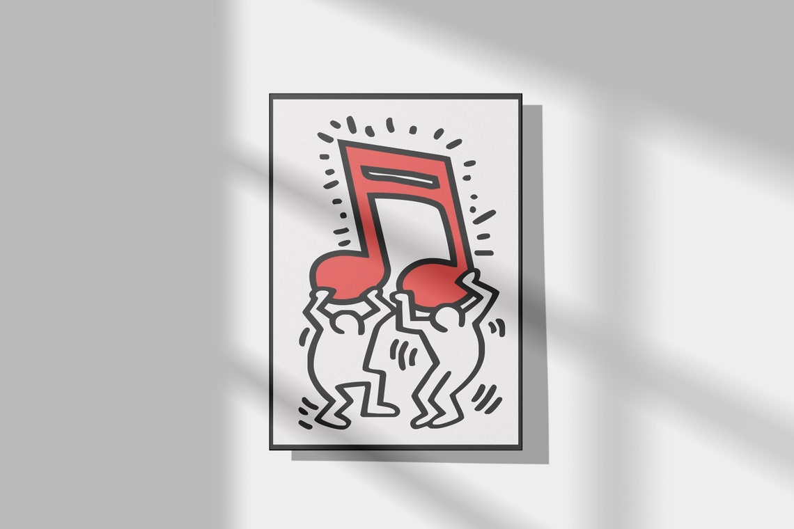 Keith Haring Music Print, Keith Haring Music Exhibition Poster ...