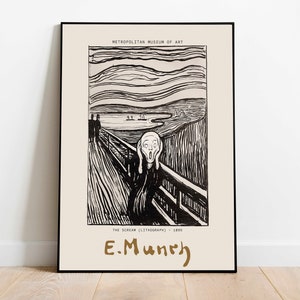 The Scream by Edvard Munch Poster, Munch Print, Munch Scream, Edvard ...