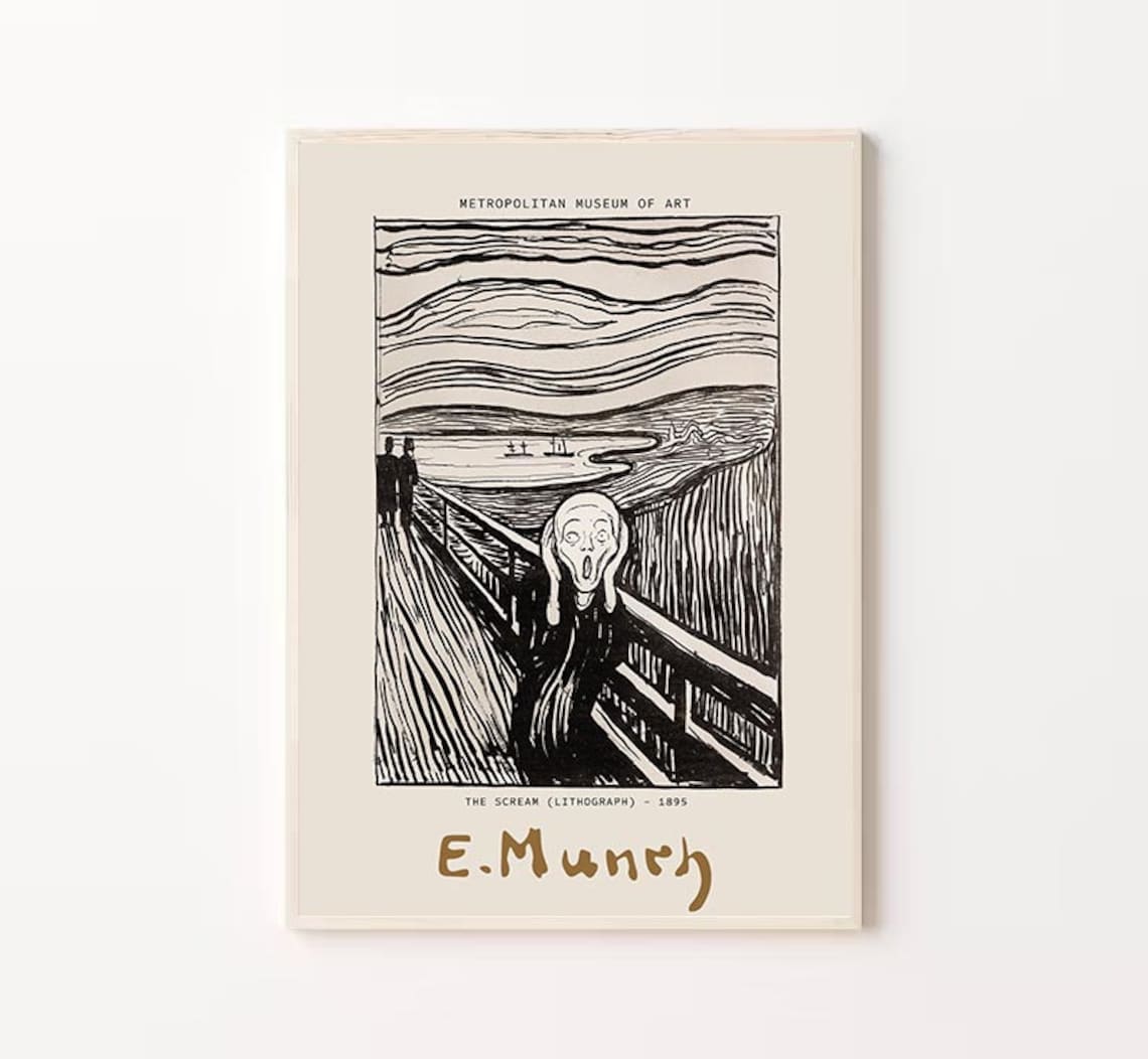 The Scream by Edvard Munch Poster Munch Print Munch Scream - Etsy
