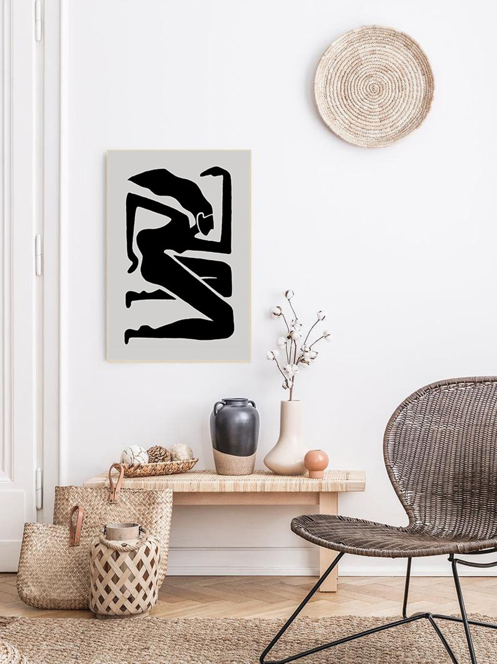 Abstract Posing Woman Illustration of A Woman Laying Down With - Etsy