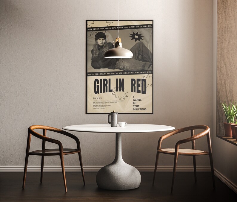 Girl in Red Poster Girl in Red Print Girl in Red Decor Girl - Etsy