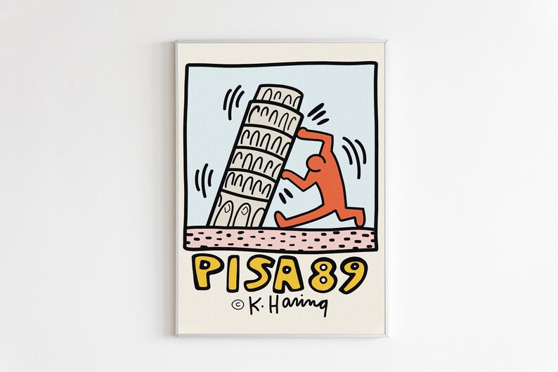 Keith Haring Print, Keith Haring Pisa 89 Exhibition Poster, Pisa 89 ...
