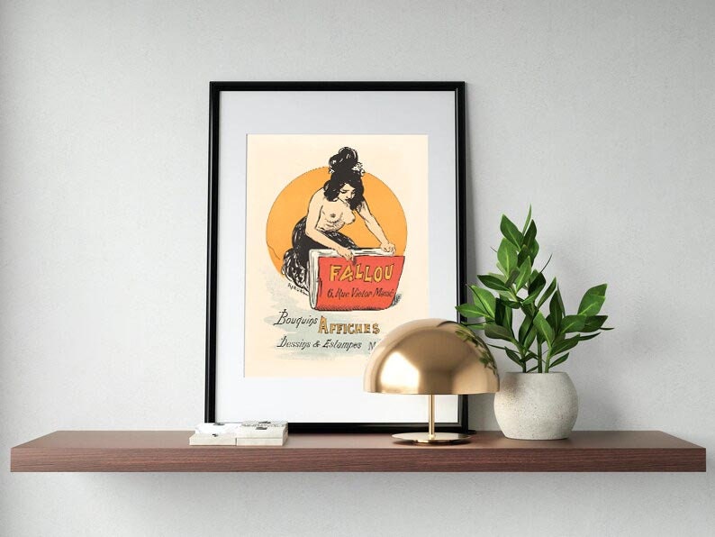 Naked Woman Vintage Poster Vintage Nude Illustration Nu Print
