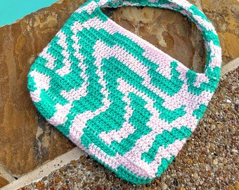 Wavy Psychedelic Tote Bag Crochet Pattern - Etsy
