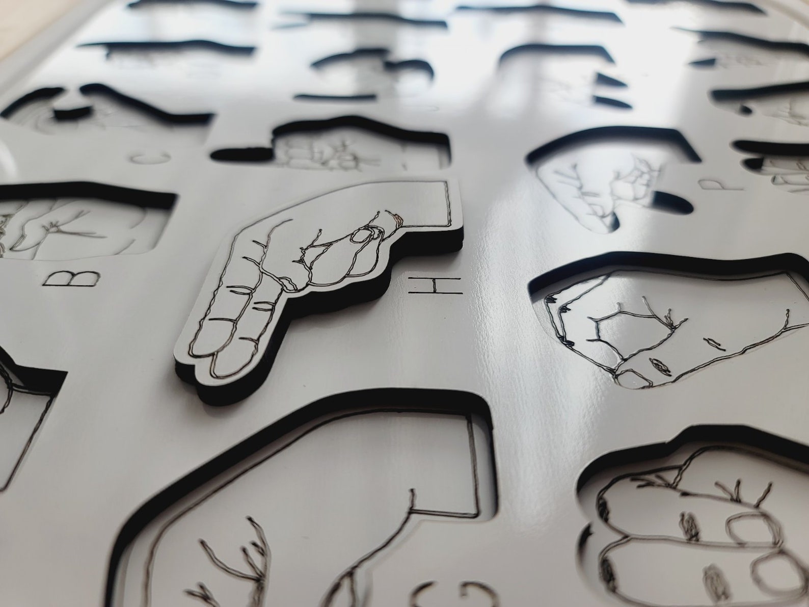 ASL Alphabet Letter Puzzle Board board Only Flisat Table | Etsy