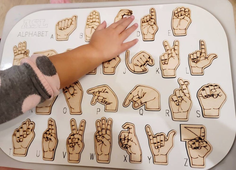 ASL Alphabet Letter Puzzle Board board Only Flisat Table | Etsy