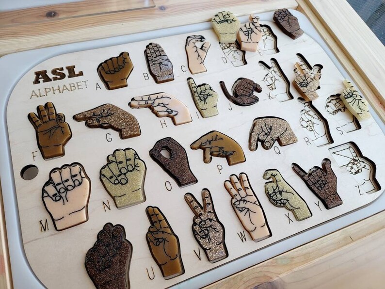 ASL Alphabet Letter Puzzle Board board Only Flisat Table | Etsy