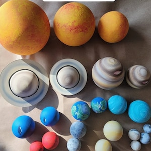 Painted LARGE Wooden Planets, Wood Solar System Set (no Board ...