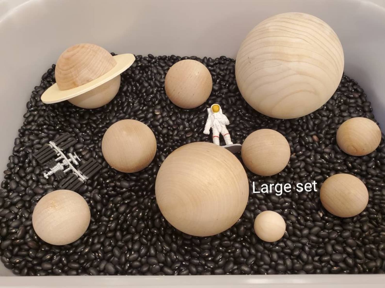 Large Natural Wood, Unpainted Planets (no Board) Wood Solar System Set ...
