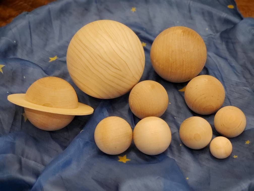 Natural Wood Unpainted Planets no Board Wood Solar System - Etsy