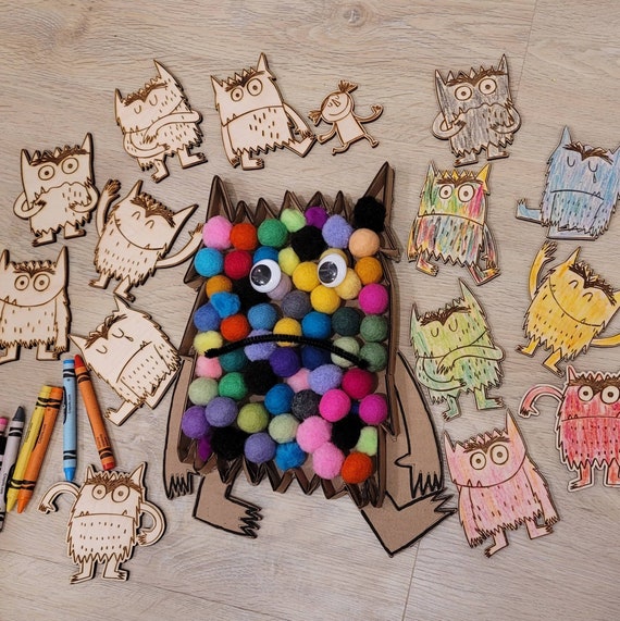 Wooden the Color Monster Story Telling Set Gift for Kids | Etsy