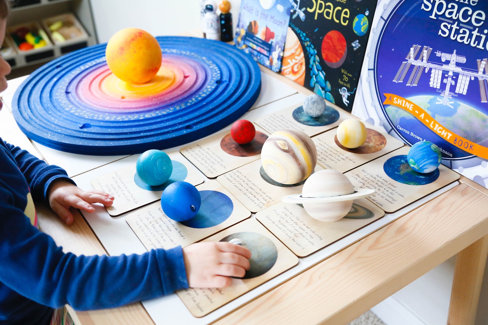 Painted LARGE Wooden Planets, Wood Solar System Set (no Board ...