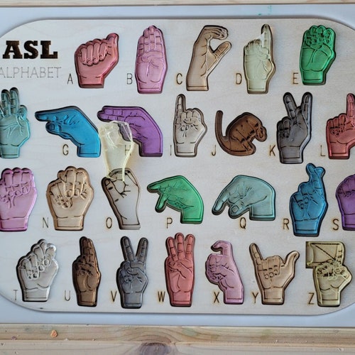 ASL Alphabet Letter Puzzle Board board Only Flisat Table | Etsy