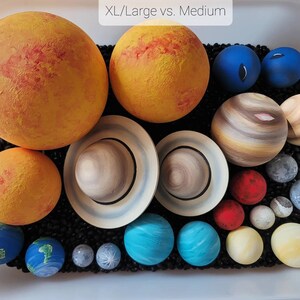 Medium Painted Wood Planets, Wooden Solar System Set (no Board ...
