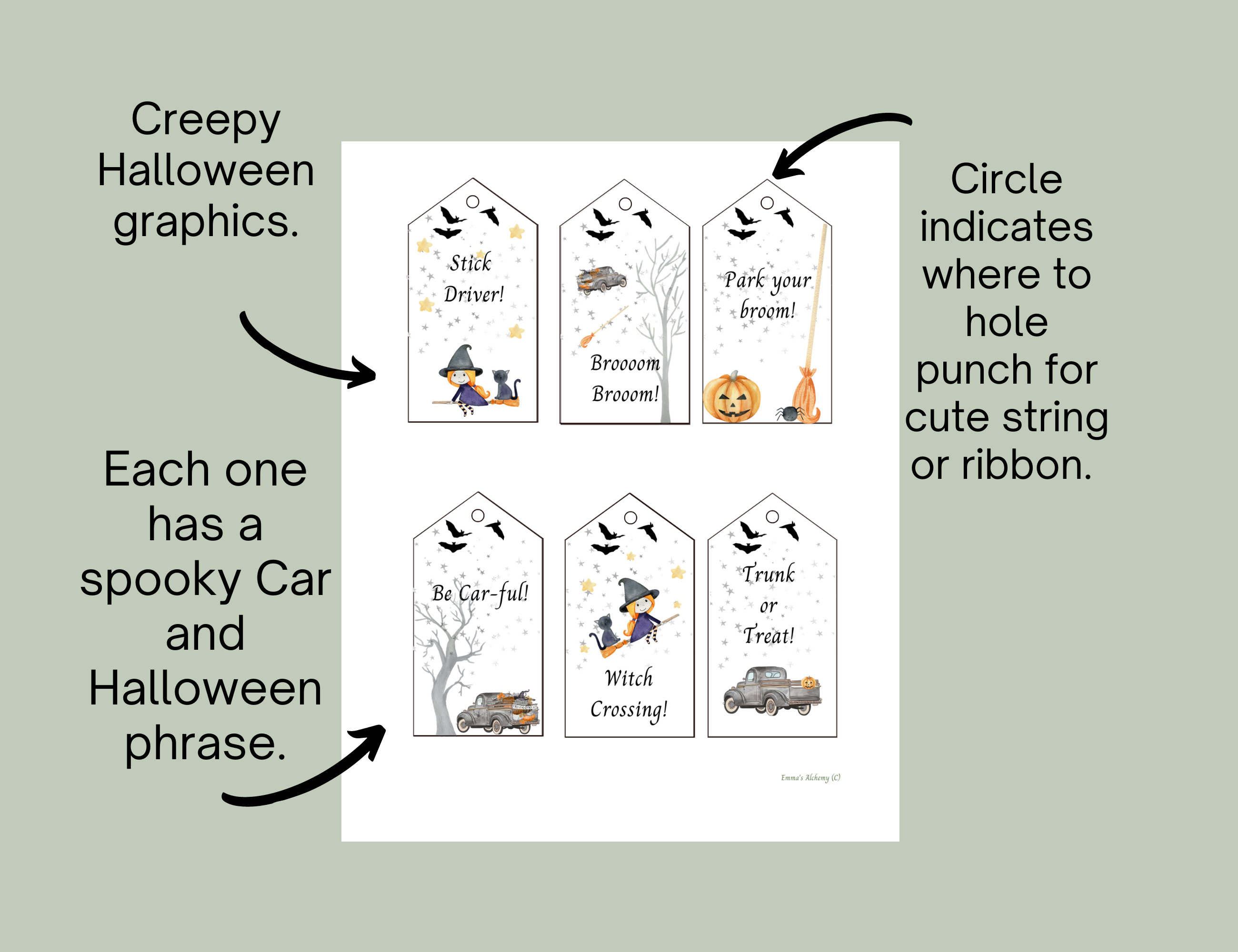 Trunk and Treat Kit Tags. Printable Treat Label for a Trick or - Etsy