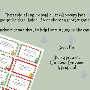 Indoor Christmas Treasure Hunt Clues. Scavenger Hunt Riddles. Printable ...