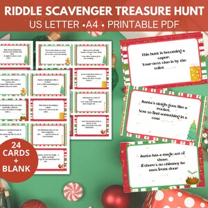 Indoor Christmas Treasure Hunt Clues. Scavenger Hunt Riddles. Printable ...
