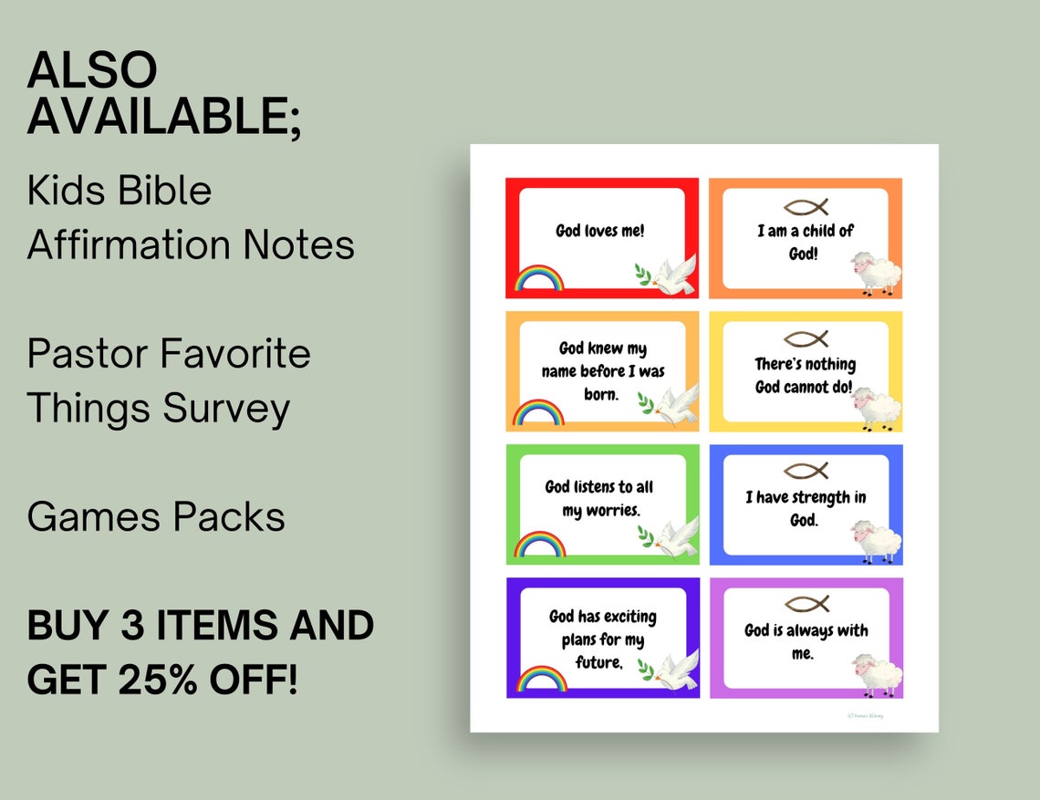 Pastor Getting to Know You Favorite Things Survey, Gift Appreciation ...