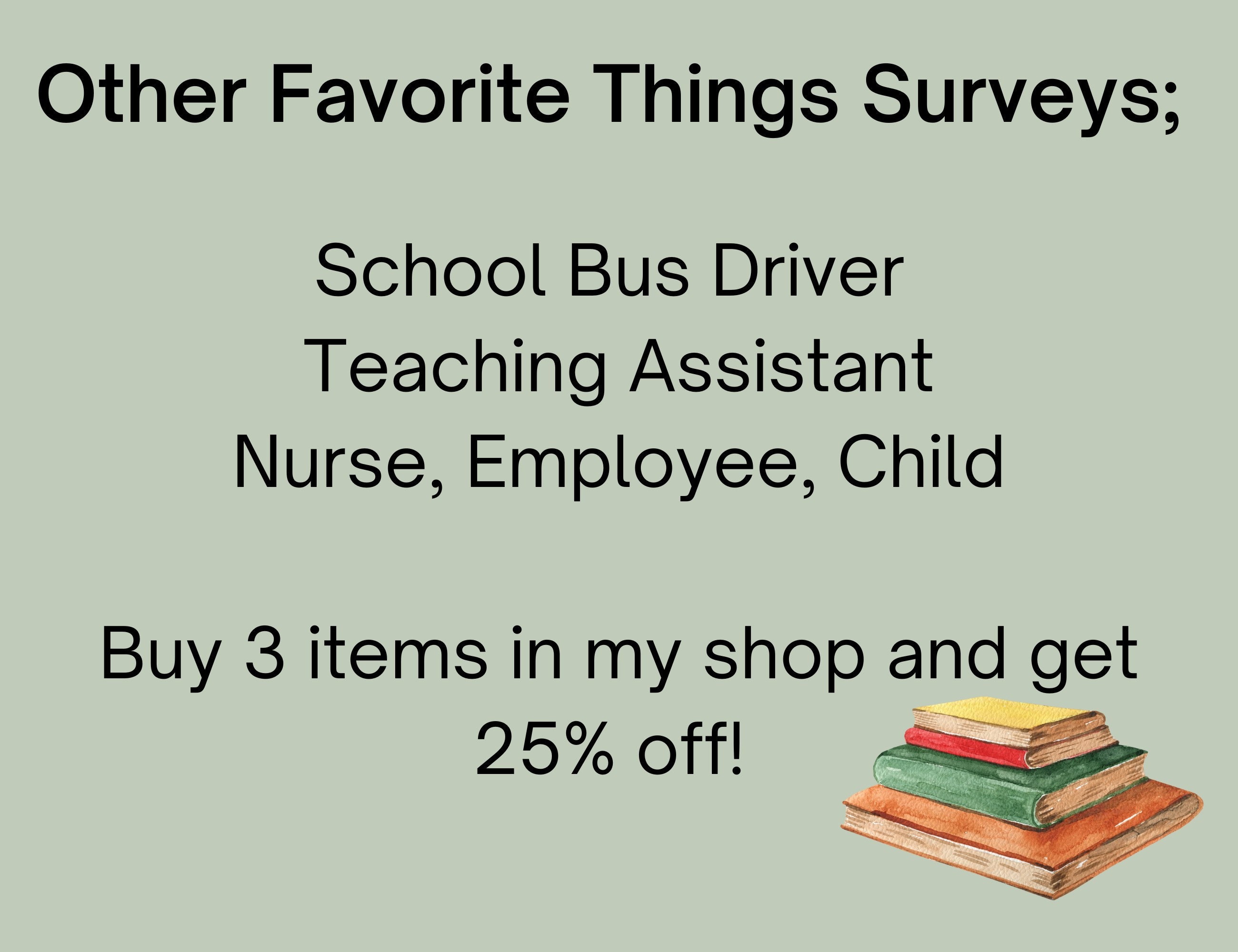 Teacher Favorite Things Survey, Gift Appreciation Questionnaire, Back ...