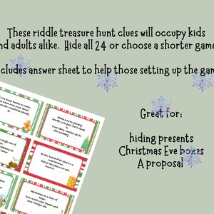 Indoor Christmas Treasure Hunt Clues. Scavenger Hunt Riddles. - Etsy