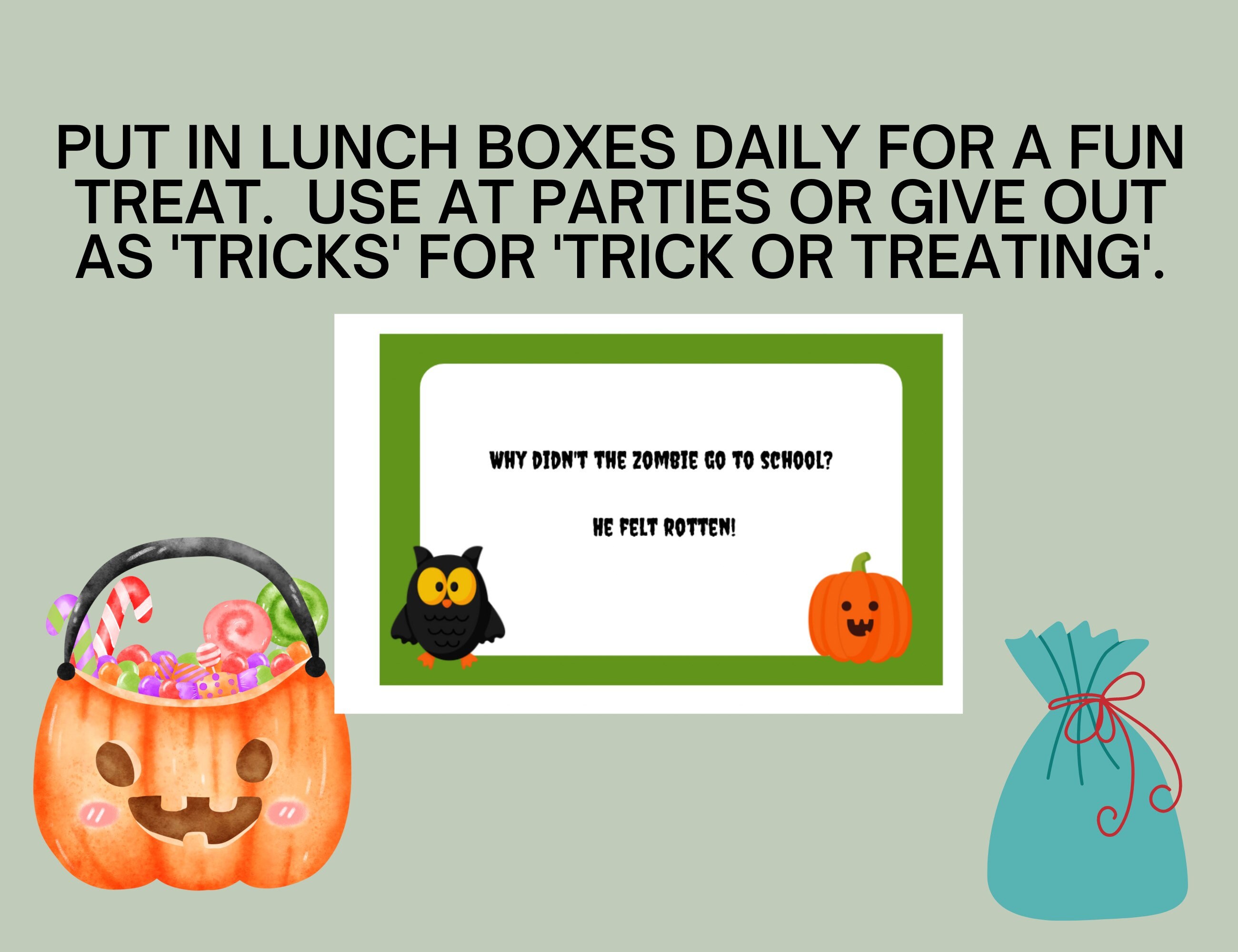 Kids Halloween Lunch Box Jokes. 32 Children’s Printable Notes With One ...